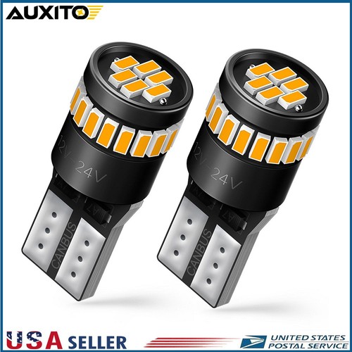 2X Amber T10 168 194 LED Front Side Marker Light Bulbs Yellow For Chevy ...