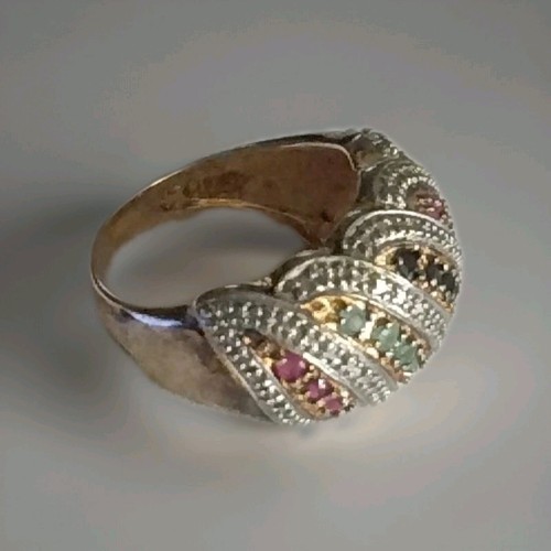 Vintage 925 Ross Simons Cluster Cocktail Ring Sz8, GC. | eBay