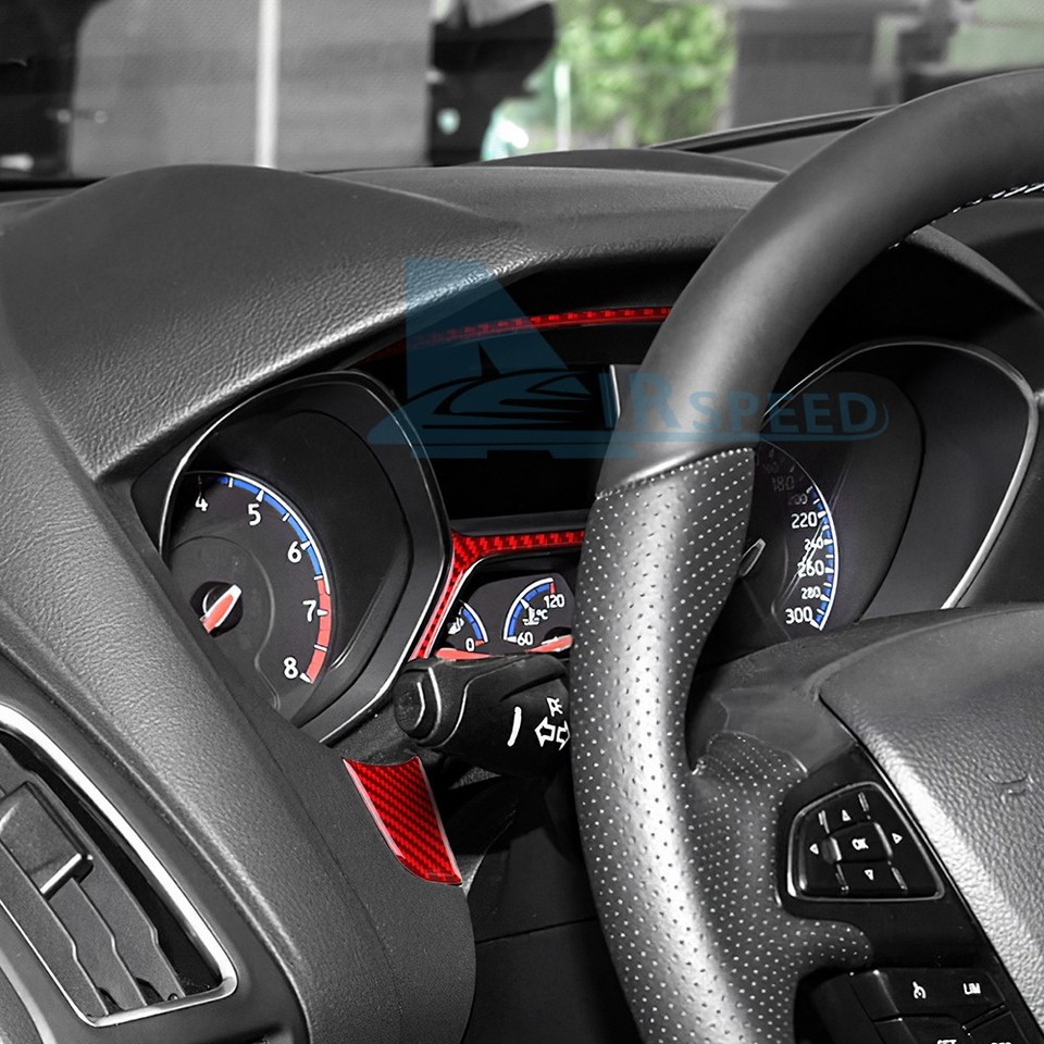 Red Carbon Fiber Speedometer Frame Stickers for Ford Focus RS ST SE ...