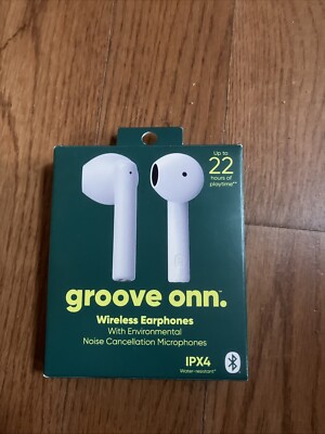 Groove Onn Wireless Earphones 1PX4 White 22 Hrs of Playtime New!!! | eBay