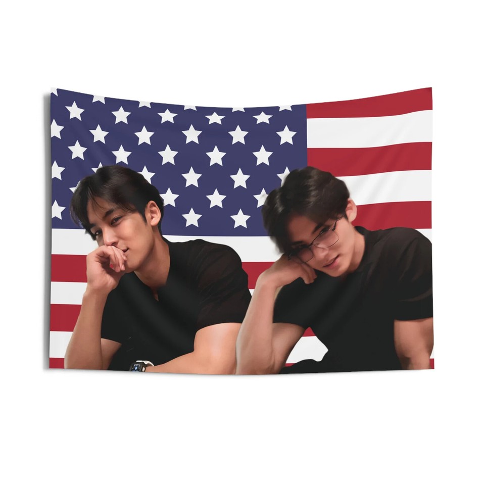 [KPOP FLAG] SEVENTEEN MINGYU AMERICAN FLAG FOR CONCERT, FANS DECOR AND ...