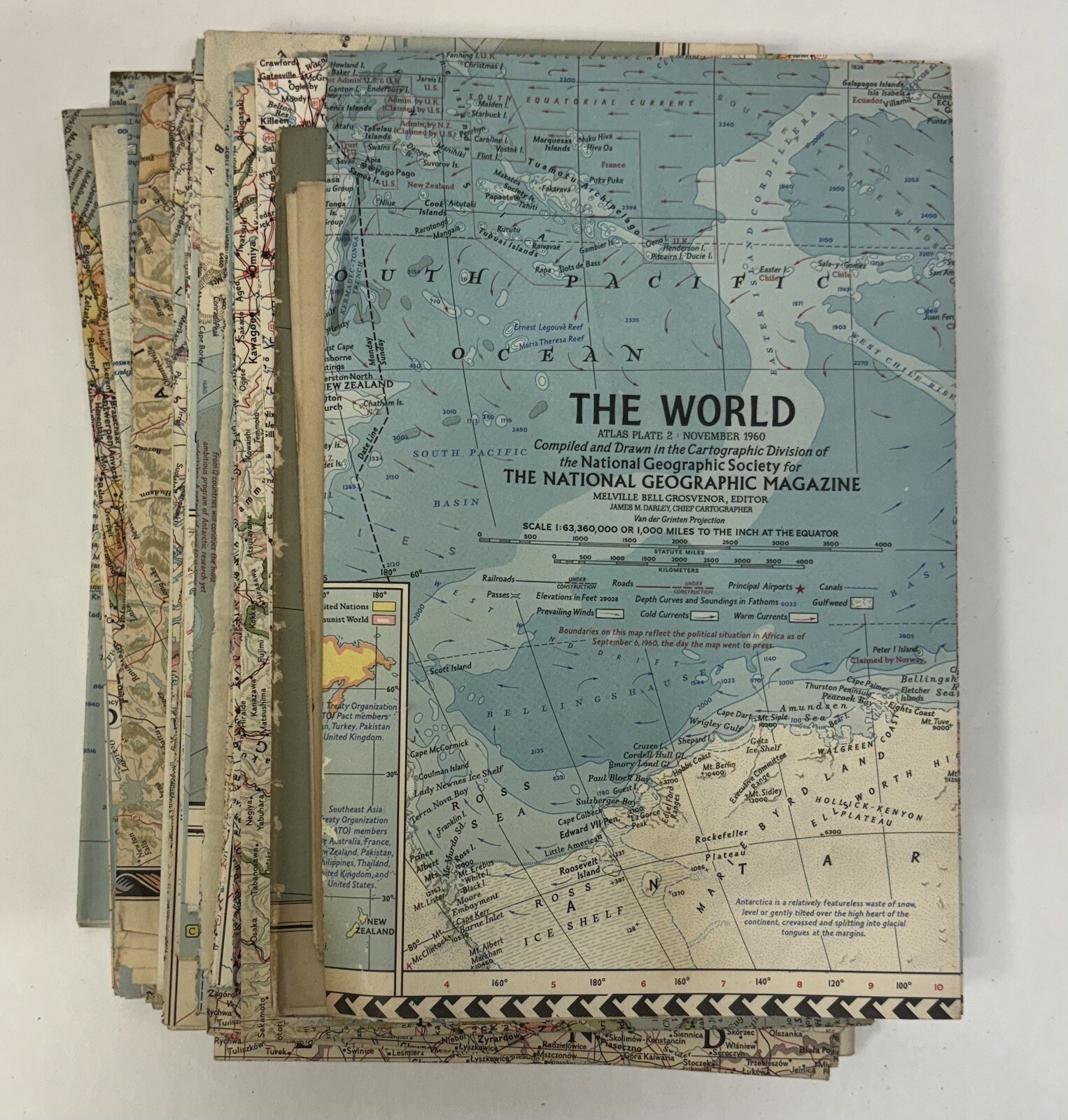 National Geographic Maps of the World Lot of 35 Late 50s & Early 60s | eBay
