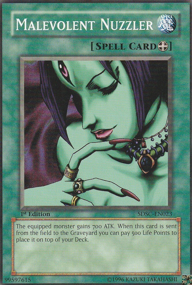A1438 YUGIOH SPELL CARD MALEVOLENT NUZZLER SDSC-EN023 | eBay