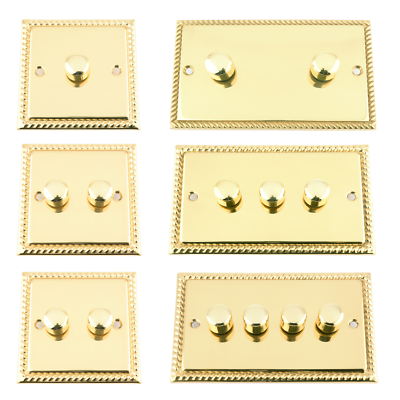 10 Amp 2 Way Push On/Off Dimmer Switch 400W (Max) Polished Brass ...
