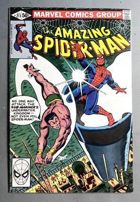 THE AMAZING SPIDER-MAN 211 (VF/NM 9.0) vs SUB-MARINER / 1st MORRIS ...