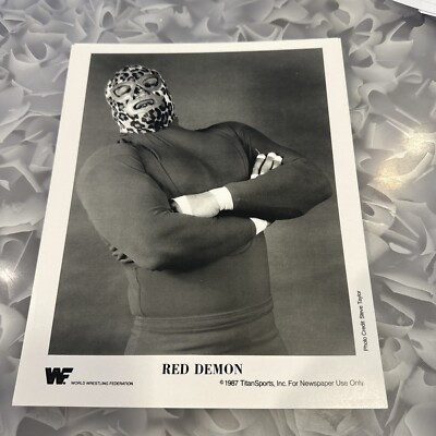Red Demon 1987 Masked Wrestler B&W 8x10” Glossy Photo WWE WWF | eBay