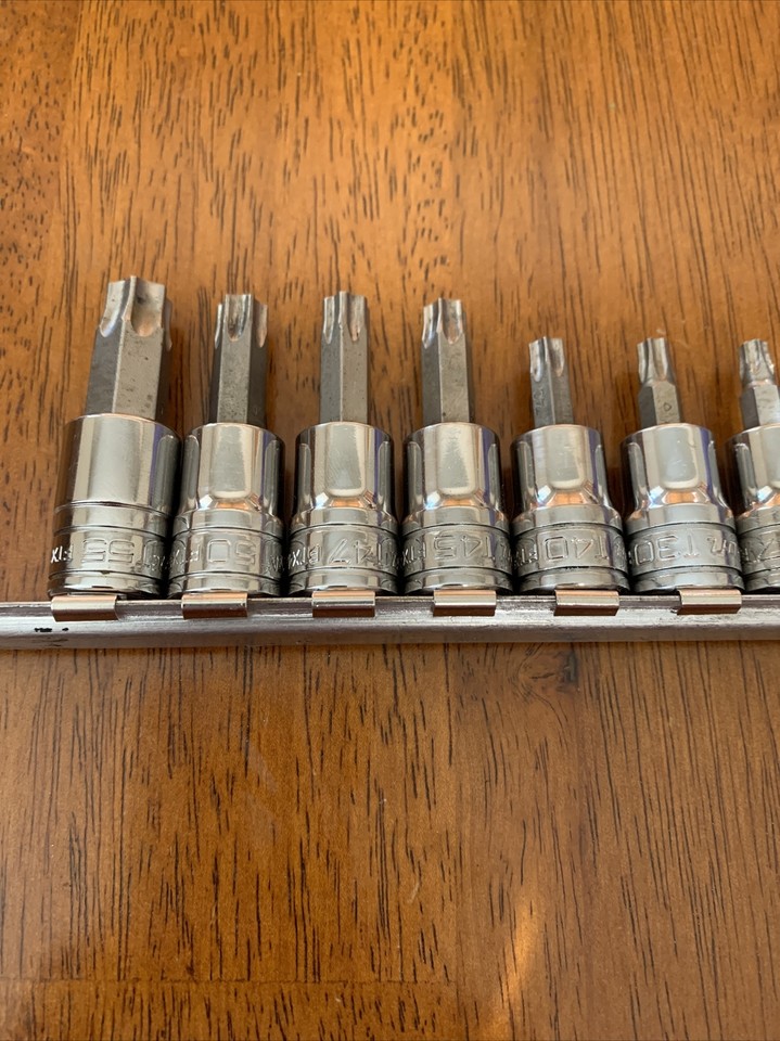 Snap On Tools 12-Piece 3/8”-1/4”Drive Torx Bit Socket Set T8-T55 ...