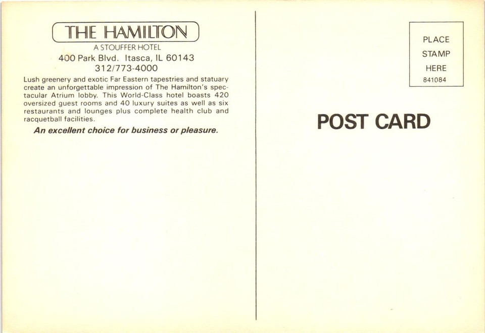 Vintage Postcard 4x6- The Hamilton, Itasca, IL | eBay