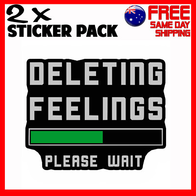 2 x Stickers - Deleting Feelings Valentine - Car Bumper Funny Novelty ...