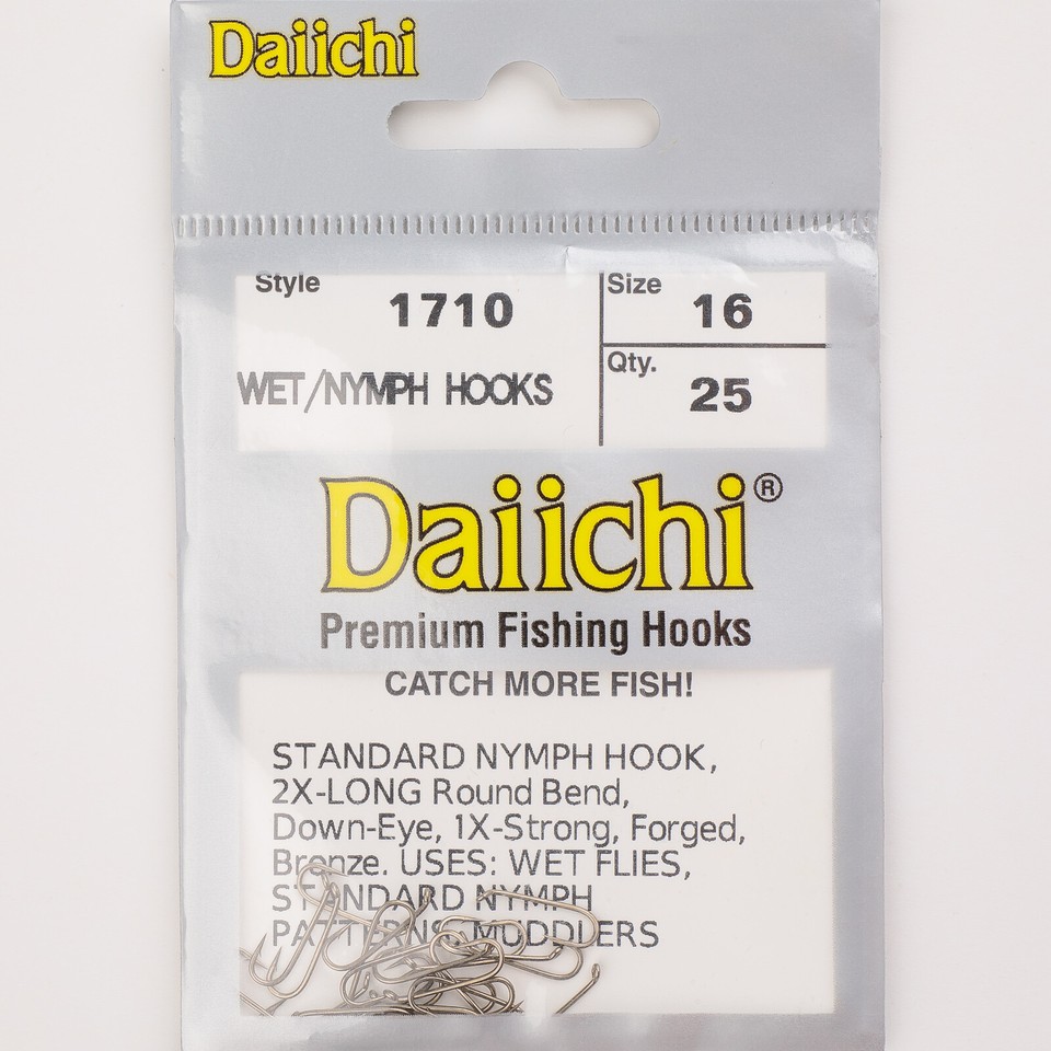 Daiichi 1710 Wet/Nymph Hooks - 25 Pack - All Sizes - Free Shipping ...