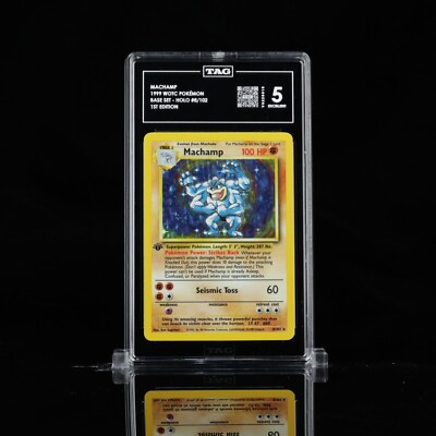 Pokémon TCG Machamp Holo 1st Edition Base Set 8/102 Holo Rare - TAG 5 ...