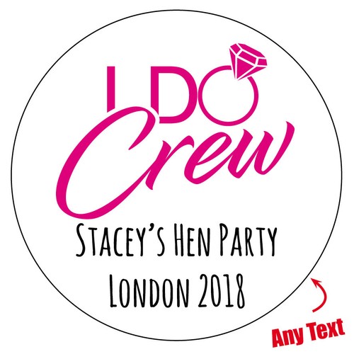 Wedding I DO CREW RING Personalised Stickers HEN PARTY NIGHT GLOSS ...