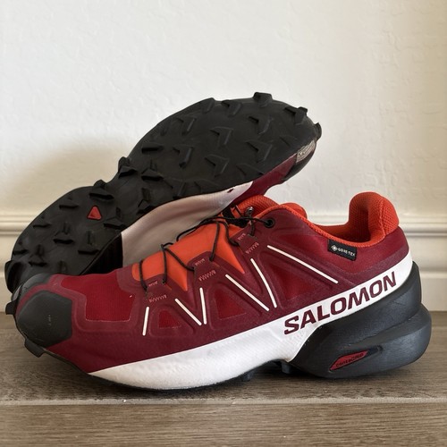 Men's Salomon Speedcross 5 GTX Red Black Hiking Gore-Tex Shoes 475691 ...