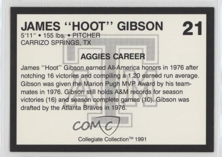 1991 Collegiate Collection Texas A&M Aggies James Hoot Gibson #21 | eBay