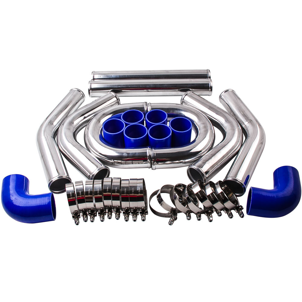 2.5 inch Universal Aluminum Intercooler Turbo Piping Kit Hose ...