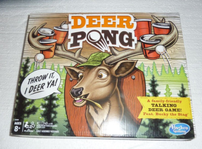 Deer Pong Game, Features Talking Deer Head and Music, With 6 Party Cups ...