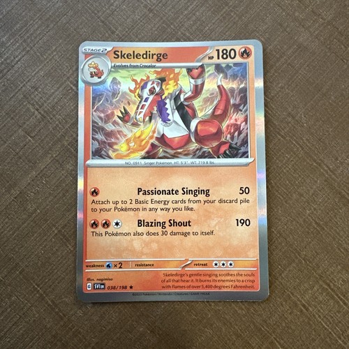 Pokémon TCG Skeledirge Scarlet & Violet Base Set 038/198 Holo Holo Rare ...