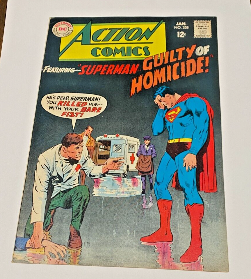 Superman DC Action Comics No. 358, Jan 1968. "Guilty of Homicide!" VG ...