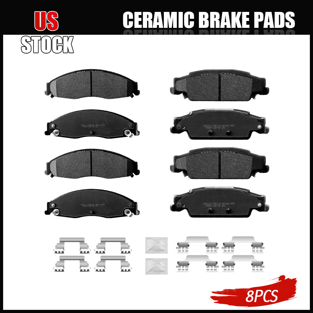 Front Rear Ceramic Brake Pads w/Hardware for Cadillac CTS STS Pontiac ...