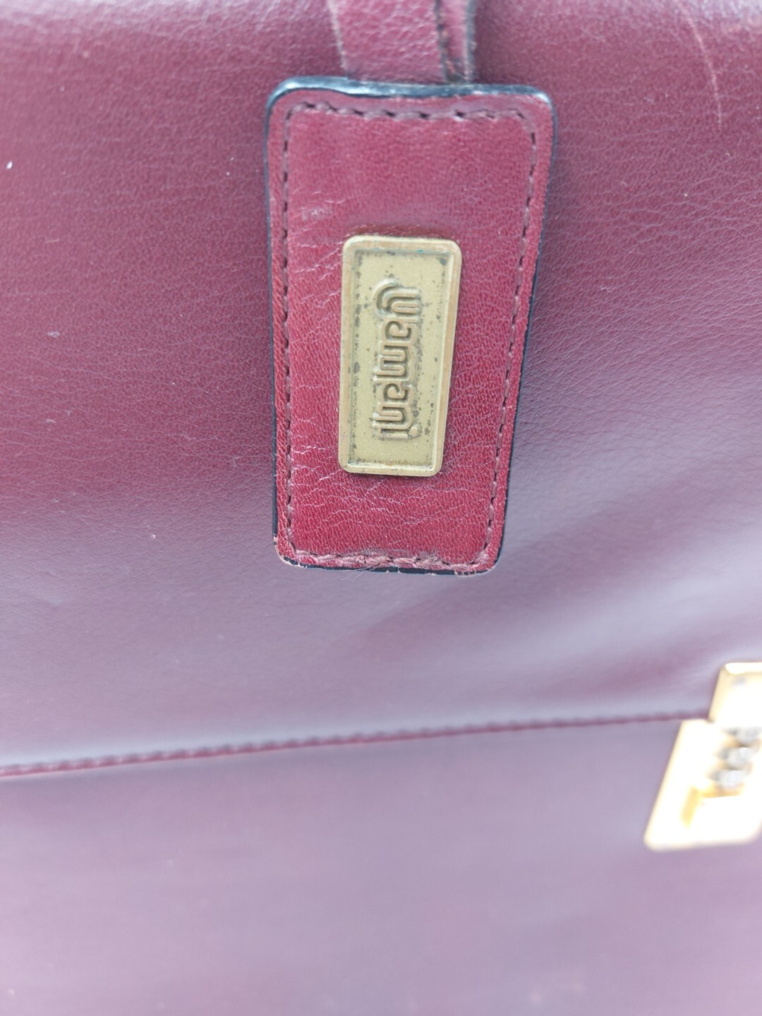 Vintage Yamani Leather Security Code Lock Briefcase Handbag For Lawyer ...