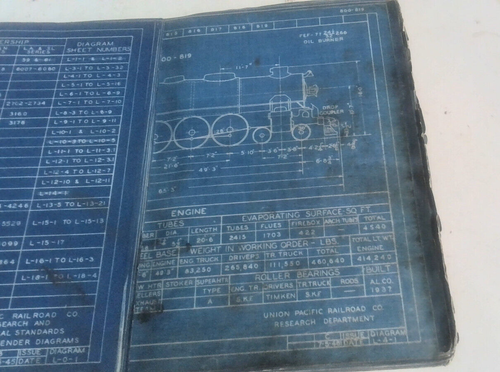 Union Pacific 100-150pgs RR Locomotive And Tender Diagrams BLUEPRINTS ...