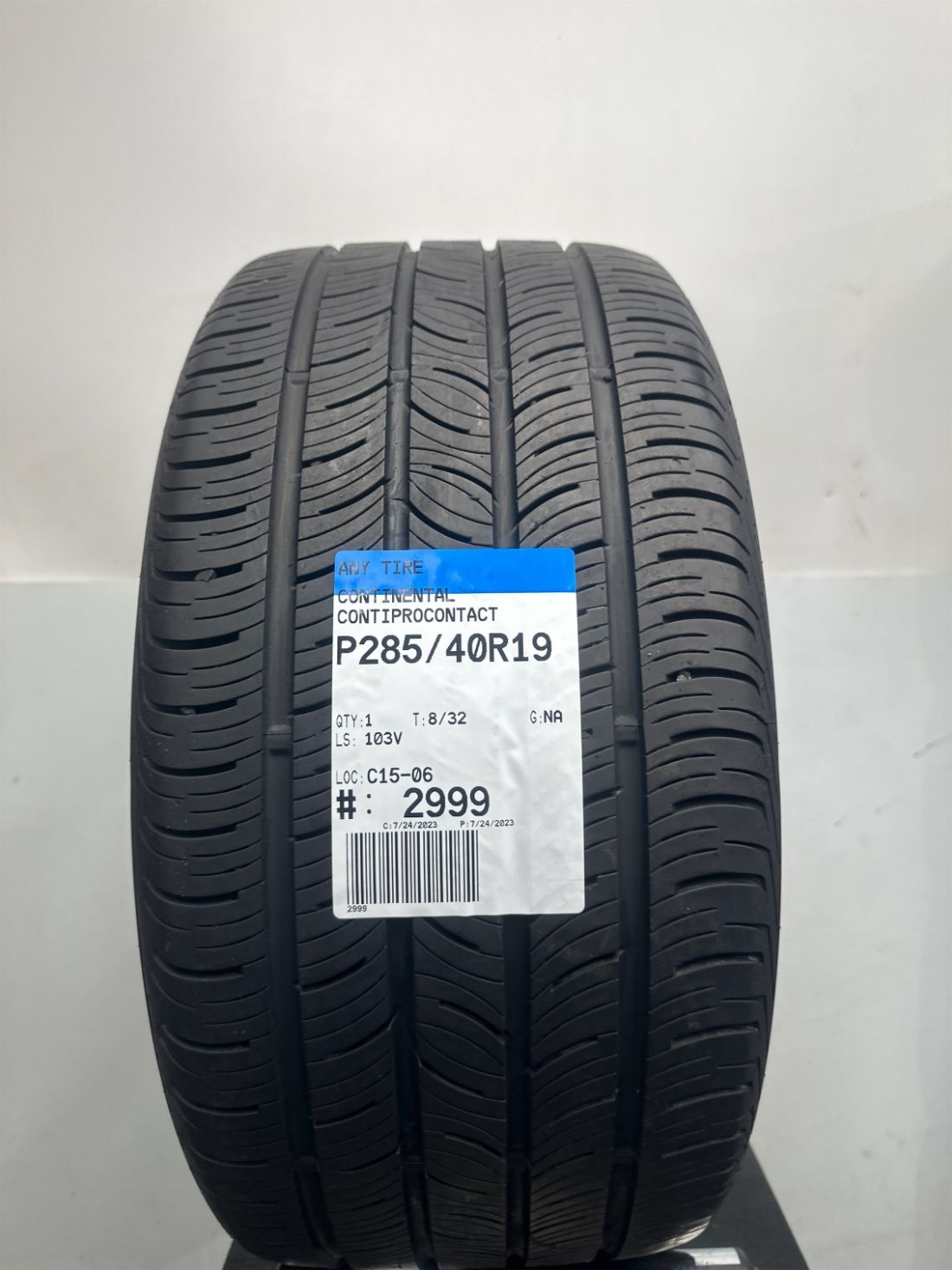 1 Continental ContiProContact Used Tire P285/40R19 2854019 285/40/19 8 ...