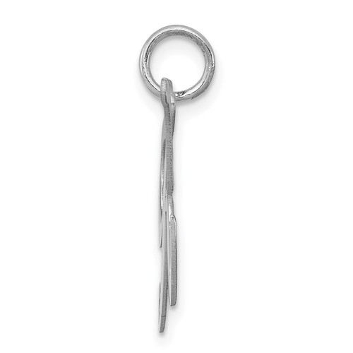 Sterling Silver Rhodium-plated Fancy Script Letter K Initial Charm ...
