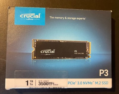 Crucial P3 1TB NVMe SSD PCIe Gen3 High Speed Storage Up to 3500MBs Read ...