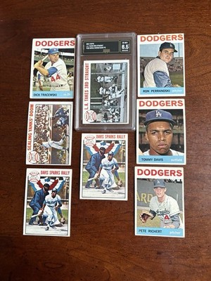 1964 Topps Baseball Lot Of 8 Total (7 Dif) ALL DODGERS World Series (3 ...