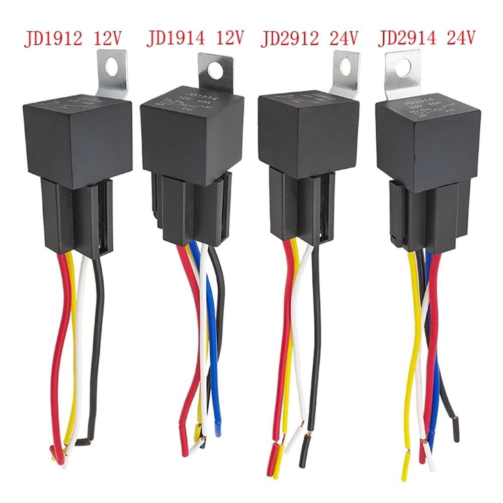 JD1914 JD2912 JD2914 12V 24V 40A 4Pin 5Pin 4P 5P Car Relay Automotive ...