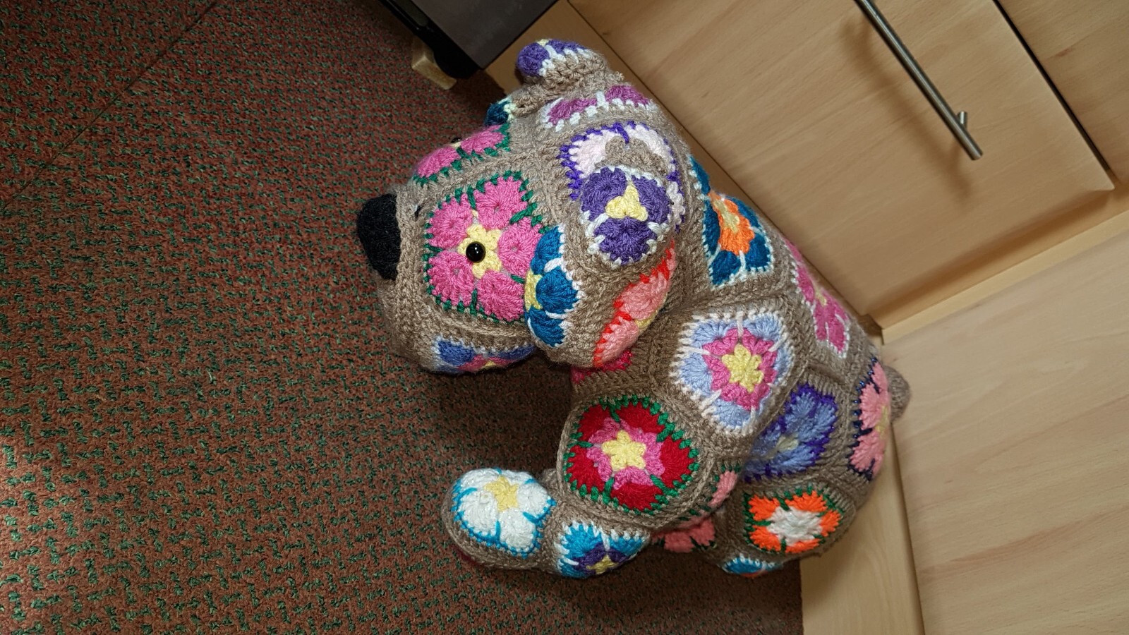 Max the African Flower Bulldog hand crochet patchwork dog.Very cute ...