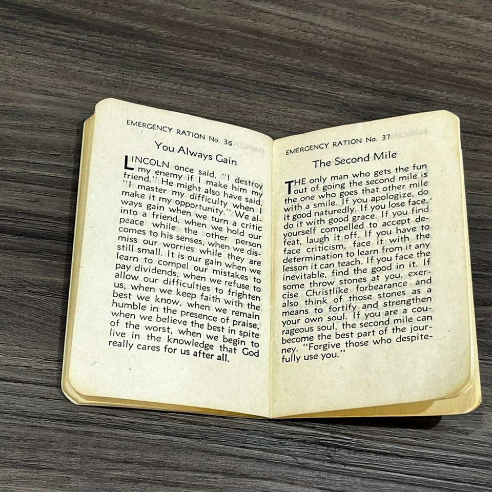 Vintage 1949 Pocket Emergency Rations Religious Booklet Roy L Smith ...