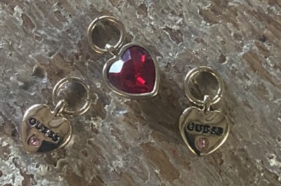 Guess Charm Ruby Red Love Charms Puffy Rhinestones Loose Heart Jewelry ...