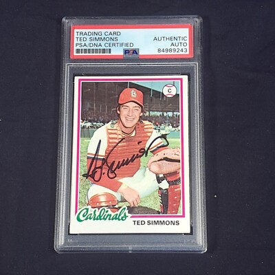 Ted Simmons Signed 1978 Topps PSA/DNA Card #380 StL Cardinals HOF Hall ...