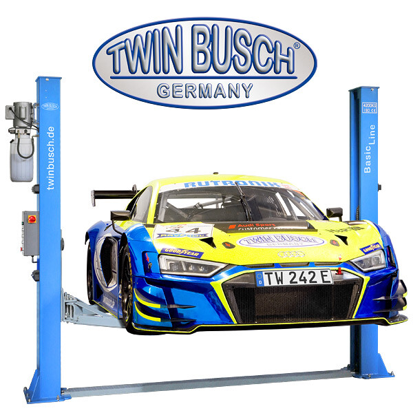 Two Post Car Lift Ramp - Twin Busch 2 Post Lift - Electronic release 4 ...