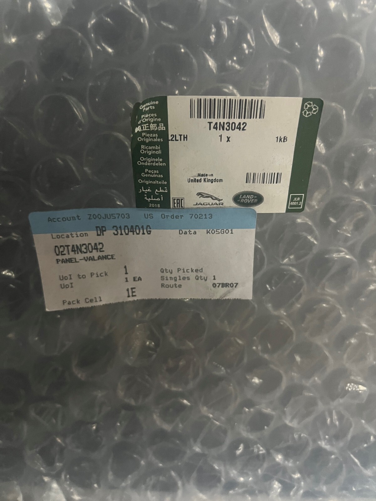 New OEM Jaguar Valance Panel Spoiler T4N3042 XF XE 2016 2017 2018 2019 ...