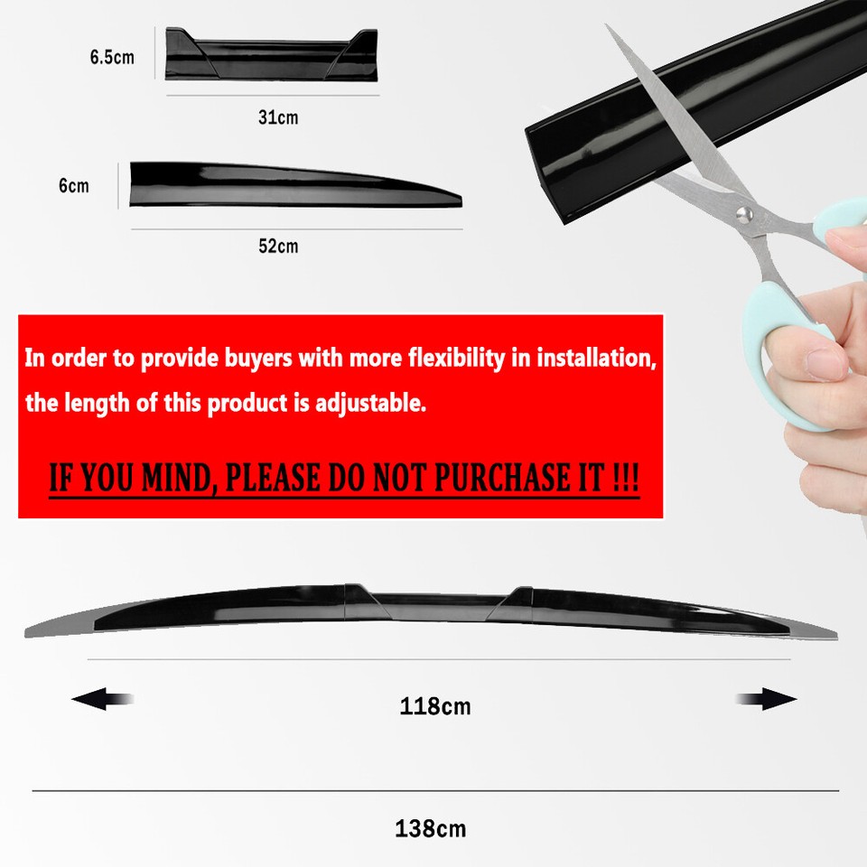 For Audi A4 A5 A6 A7 Gloss Black Sedan Rear Trunk Spoiler Wing Lip ...