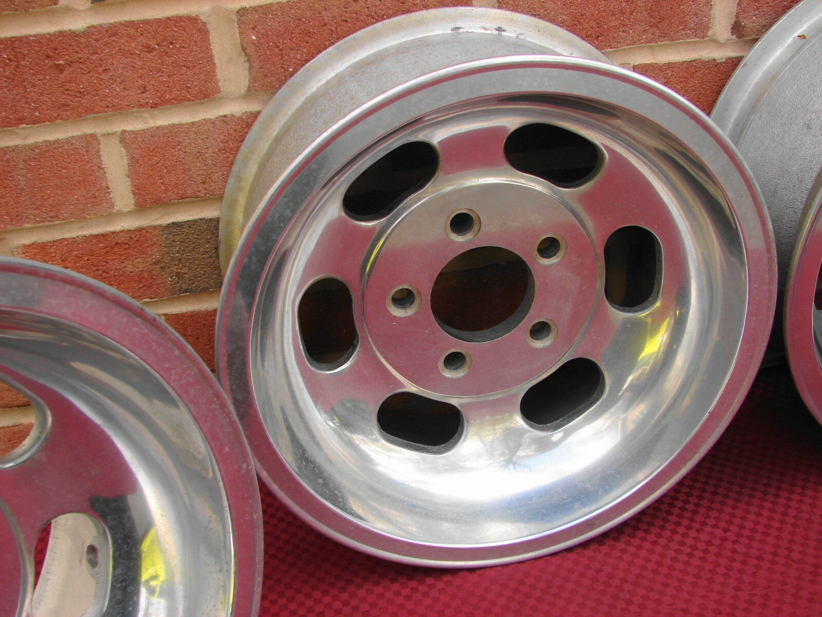 VINTAGE NOS DRAGMASTER 14X6.25 ALUMINUM SLOT WHEELS 14X6 5X4.75 BC GM ...