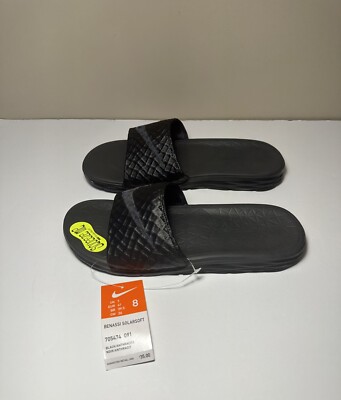 Nike Benassi Solarsoft Men's Size 8 Slides Sandals Black Anthracite ...