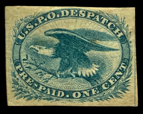 #Scott LO5,, 1875 Blue Eagle Carrier Stamp,,Reprint, Mint, Hinged, VF ...