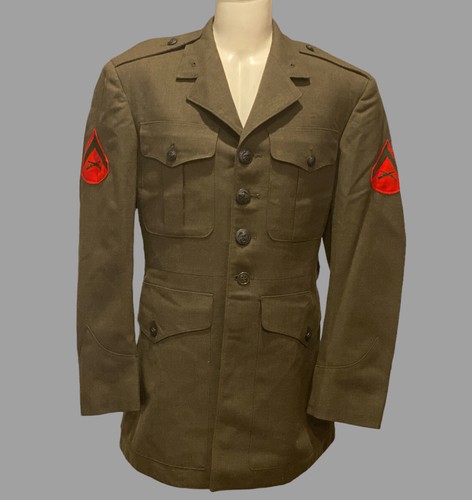 Marine Corps USMC Green Service Alpha Dress Uniform Jacket Size 37 S | eBay