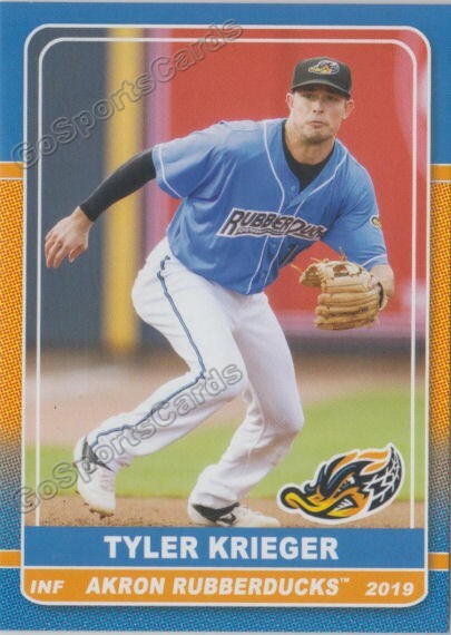 2019 Akron Rubber Ducks Tyler Krieger RC Rookie Cleveland Indians | eBay