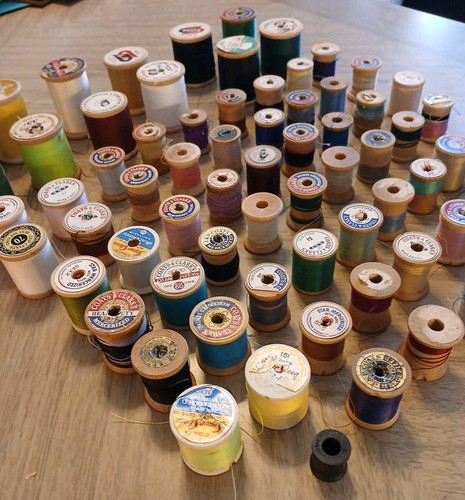 Lot of 74 Vintage Wooden Thread Spools Crafts Repurpose Various Sizes ...