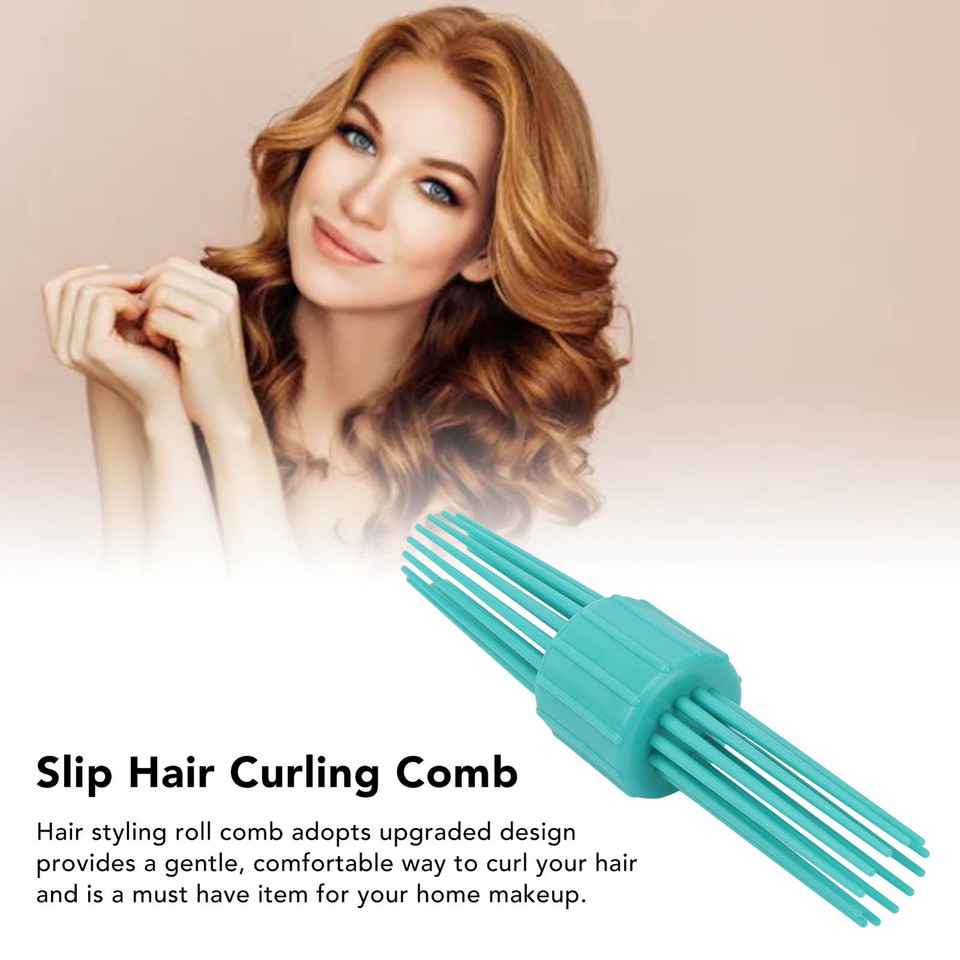 Slip Hair Curling Comb Safety Slip Resistant Multi Teeth Roll Hair Comb ...