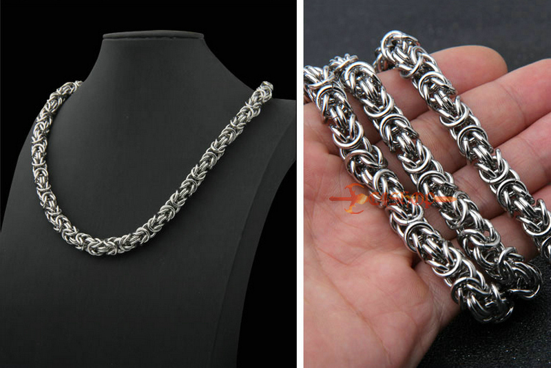 Silver Stainless Steel Chain Maille Mail Chainmaille Necklace Chainmail ...