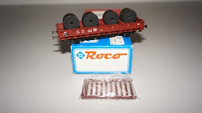 RF17/2] H0--ROCO - 46031 ..DB Rungenwagen mit Förderband Gummi beladen ...