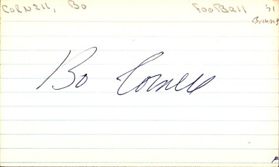 Bo Cornell Signed Index Card 3x5 Autographed Browns Bills 62286 | eBay