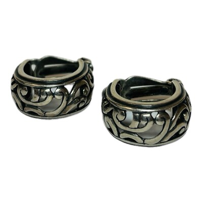 Silpada Sterling 925 Silver Filigree Hoop Earrings P1409 Clip On | eBay