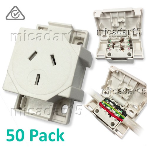 50 Pcs x QUICK CONNECT Surface Socket Plug Base Outlet Connector 3 Pin 10A | eBay Australia