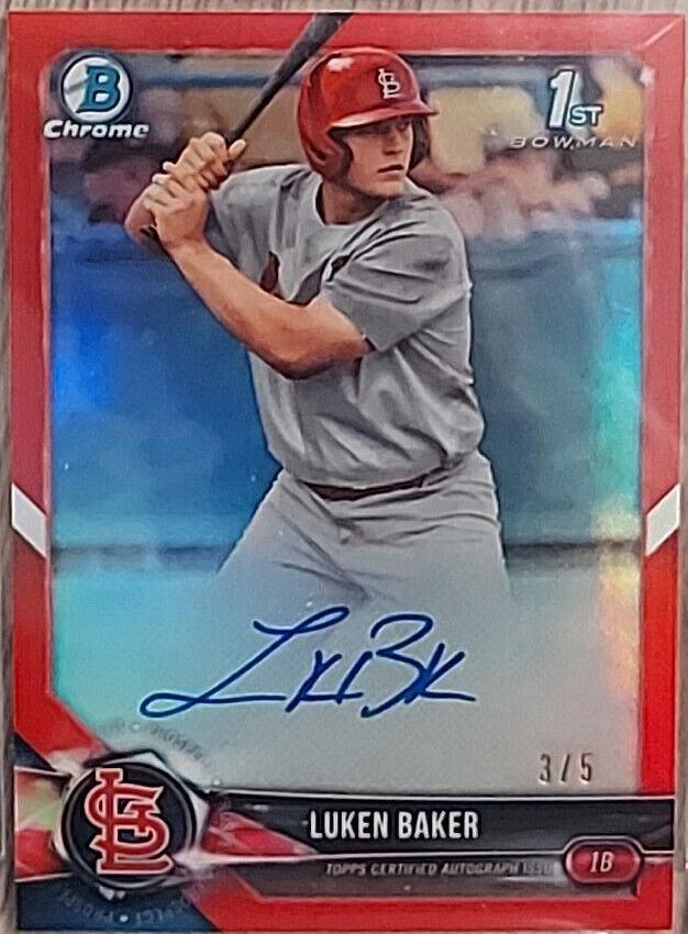 2018 Bowman Draft - Chrome Draft Pick Autographs Luken Baker #CDA-LB ...
